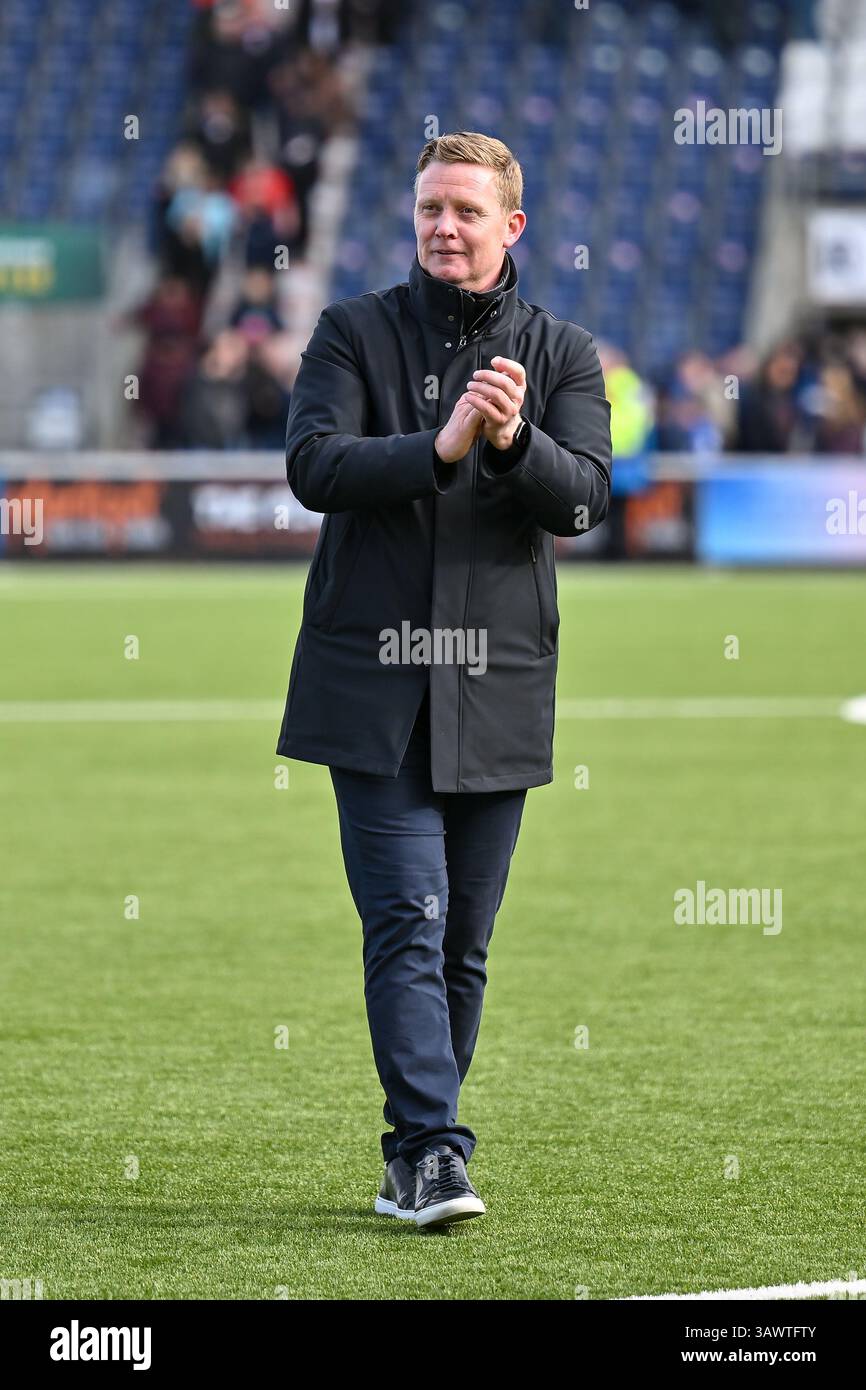 Falkirk, Scotland, UK. 19th April, 2025. Raith Rovers manager Barry ...