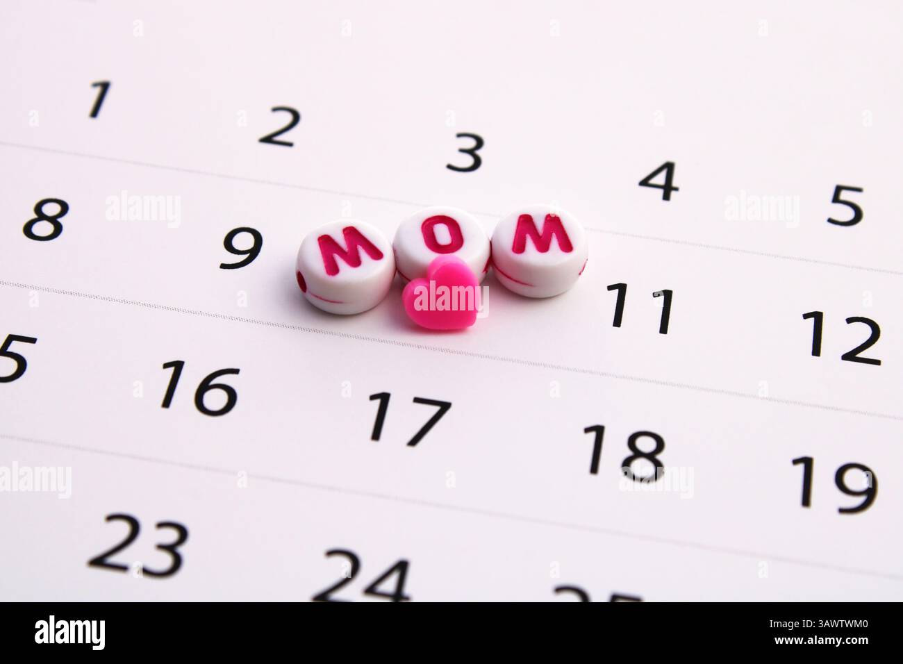 Calendar commemorating the love for mothers Stock Photo - Alamy