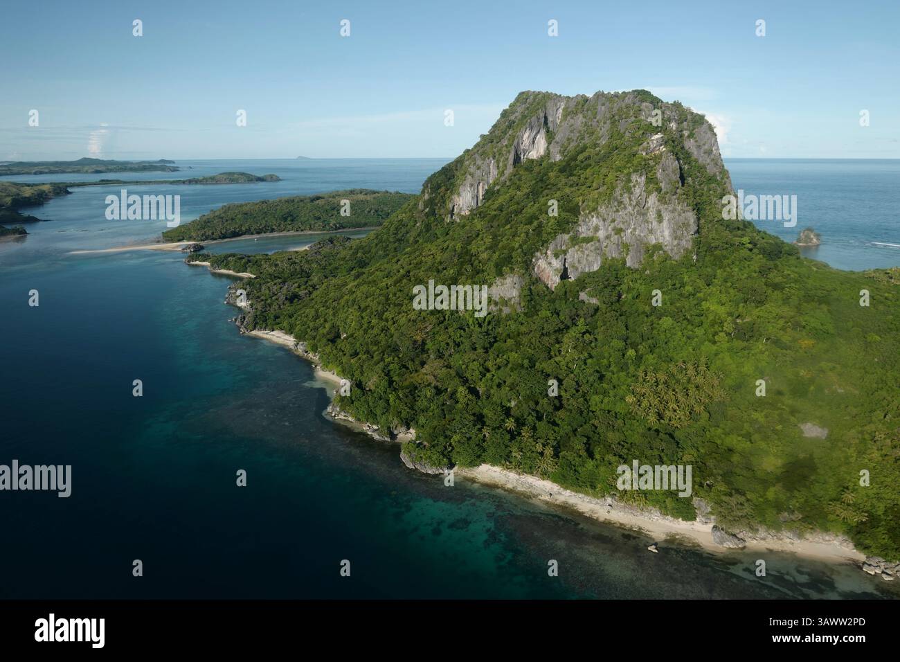 Aerial view of the mountain next to the lagoon where the movie Blue ...