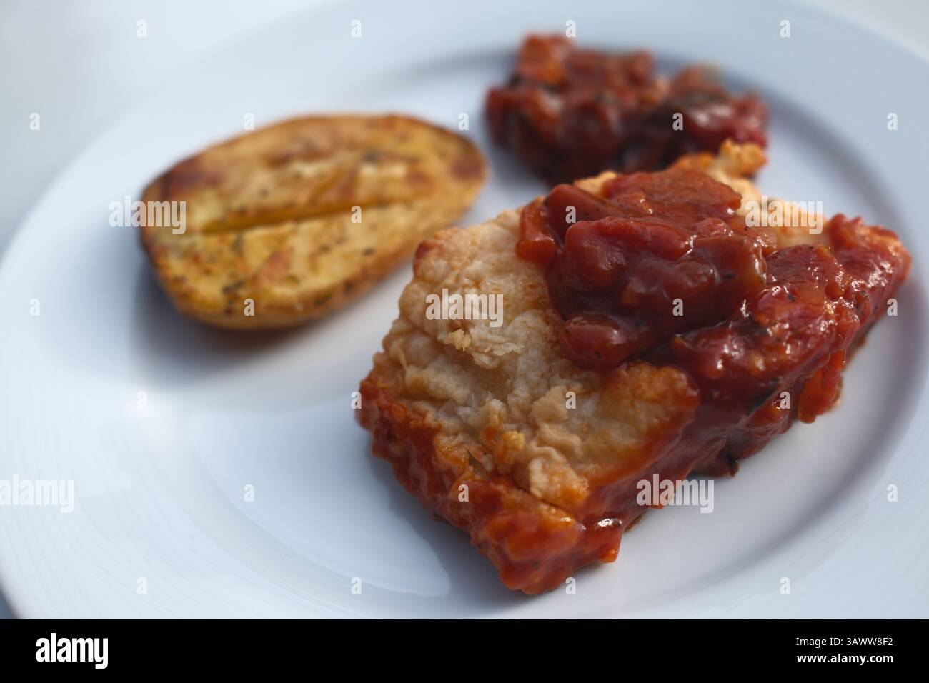 fresh cod fish receipt ready to eat as sea food dish Stock Photo - Alamy