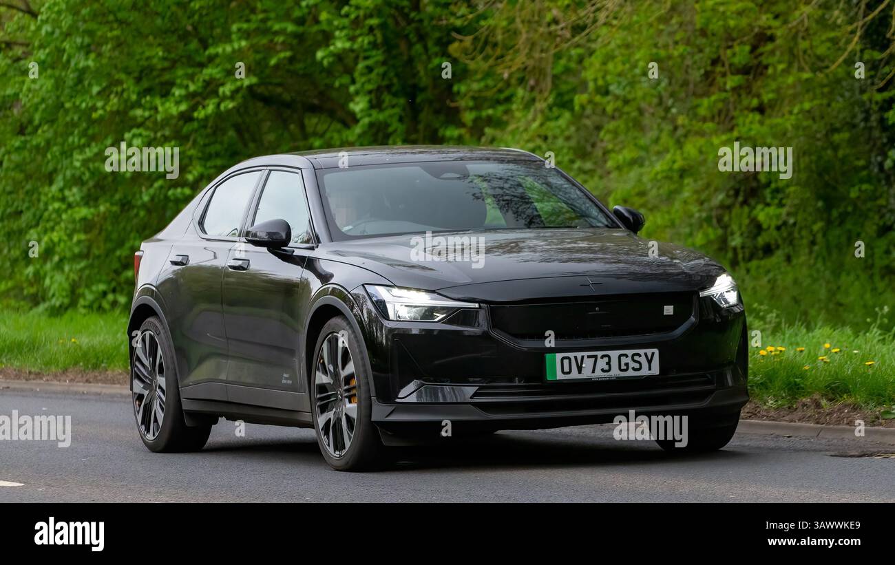 Milton Keynes,UK - Apr. 9th 2025: 2023 black Polestar 2 plus electric ...