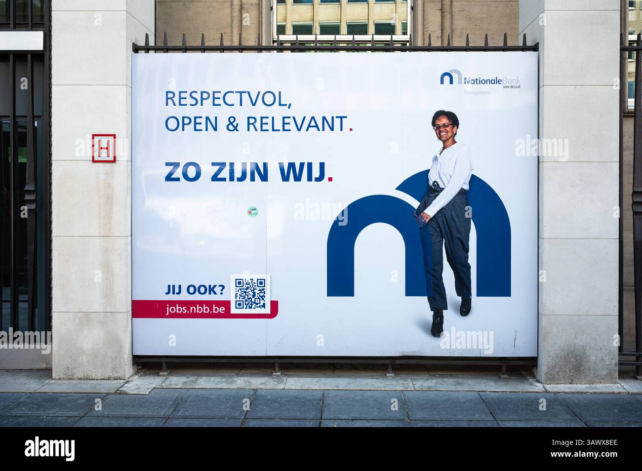 The National Bank of Belgium NBB or BNB. Job promotionbillboard in ...