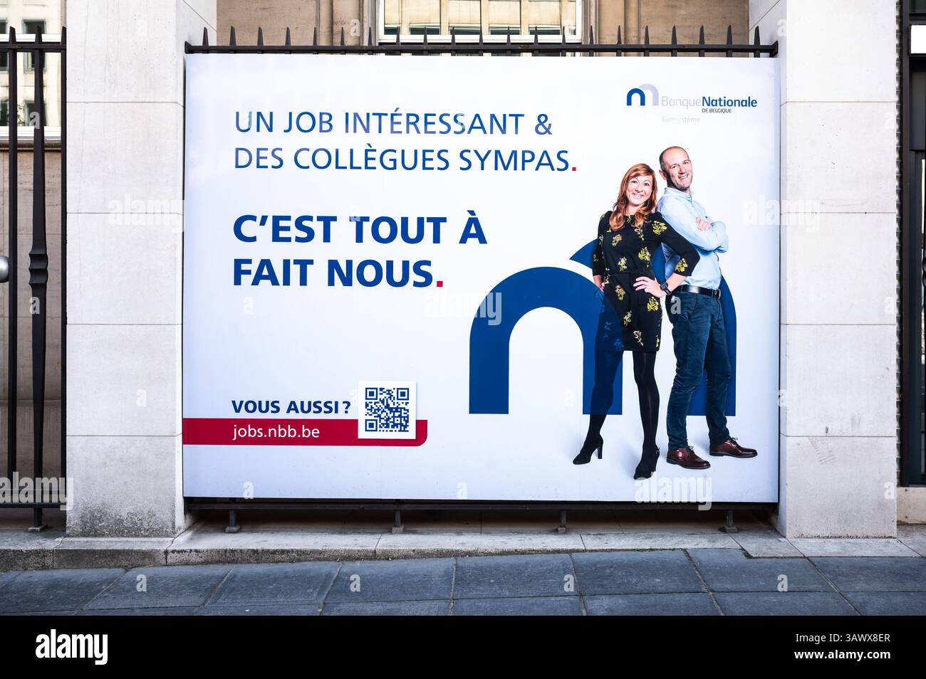 The National Bank of Belgium NBB or BNB. Job promotionbillboard in ...