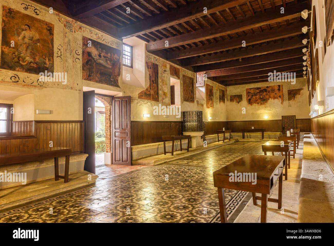 Almeria, Spain - April 12, 2025: Refectory or dinning hall inside of ...