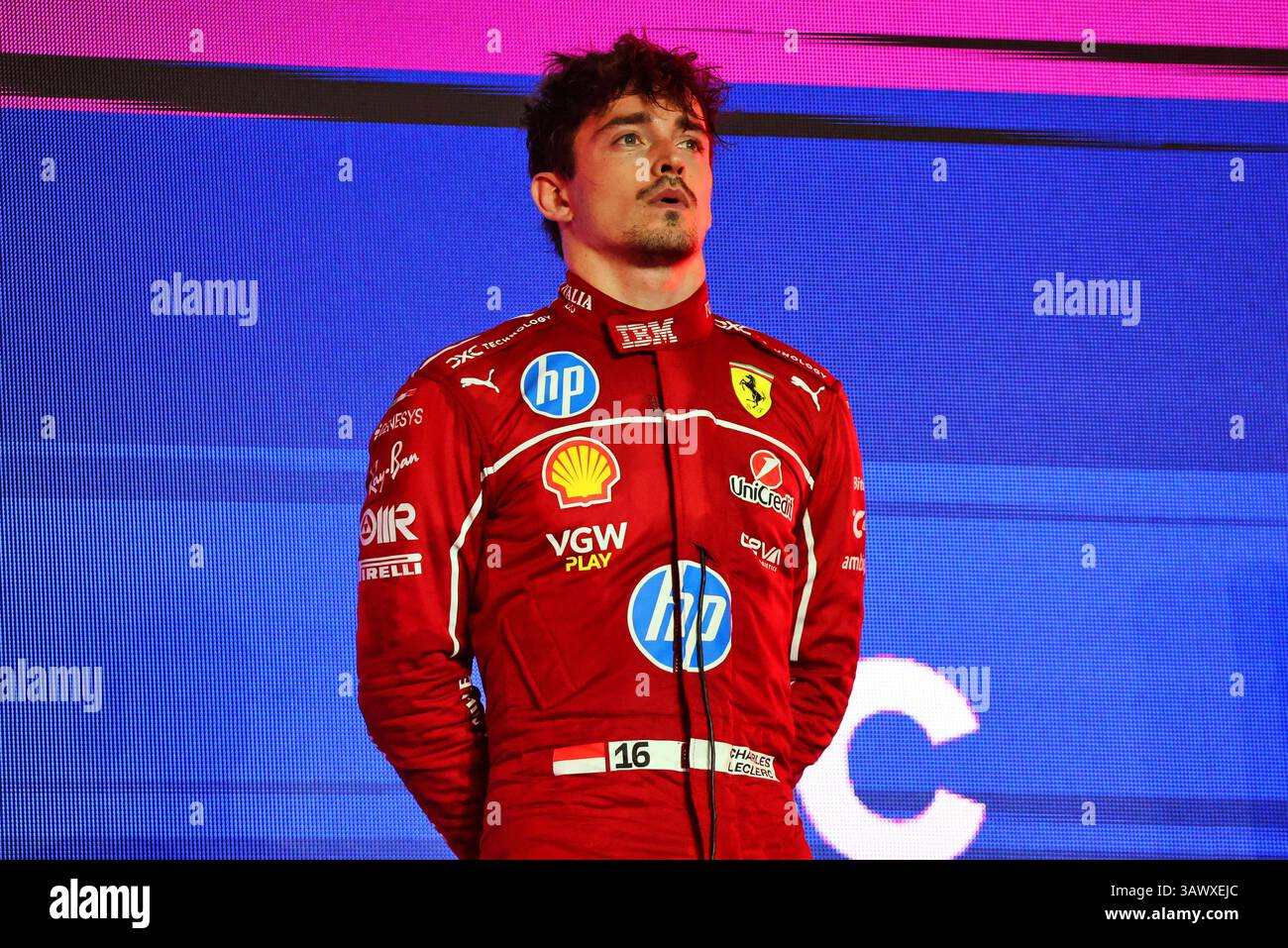 Jeddah, Saudi Arabia. 20th Apr, 2025. Second placed Charles Leclerc ...
