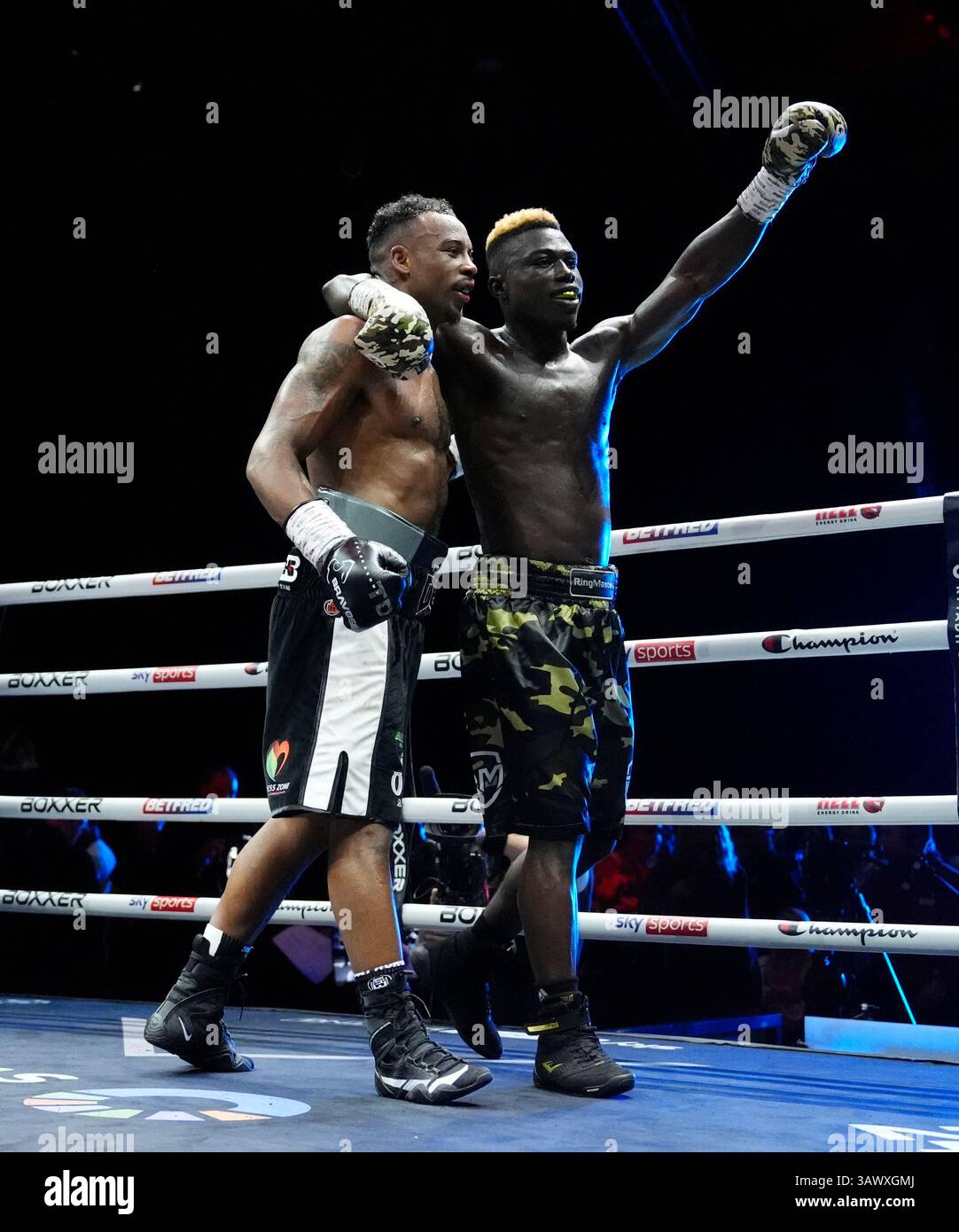 Tyler Denny (left) after Elvis Ahorgah (right) after their fight at BP ...