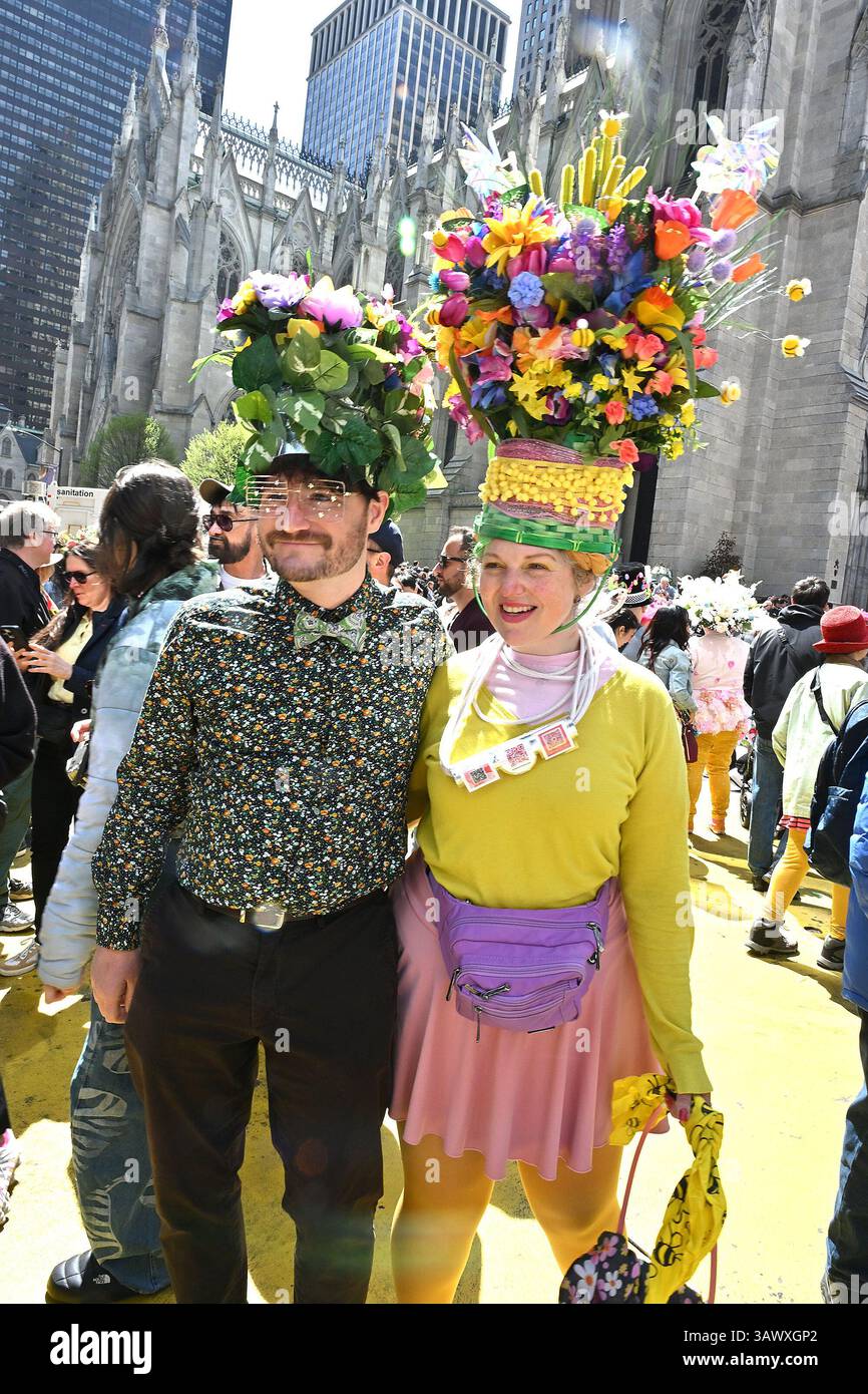 Mike Clyne and Megan Rudesill attend the 2025 New York City Easter ...