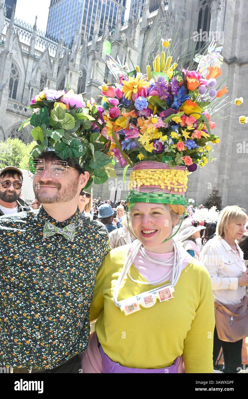 Mike Clyne and Megan Rudesill attend the 2025 New York City Easter ...