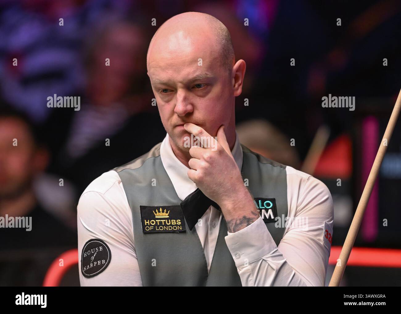 Sheffield, England, 20th April 2025. Chris Wakelin reacts during his ...