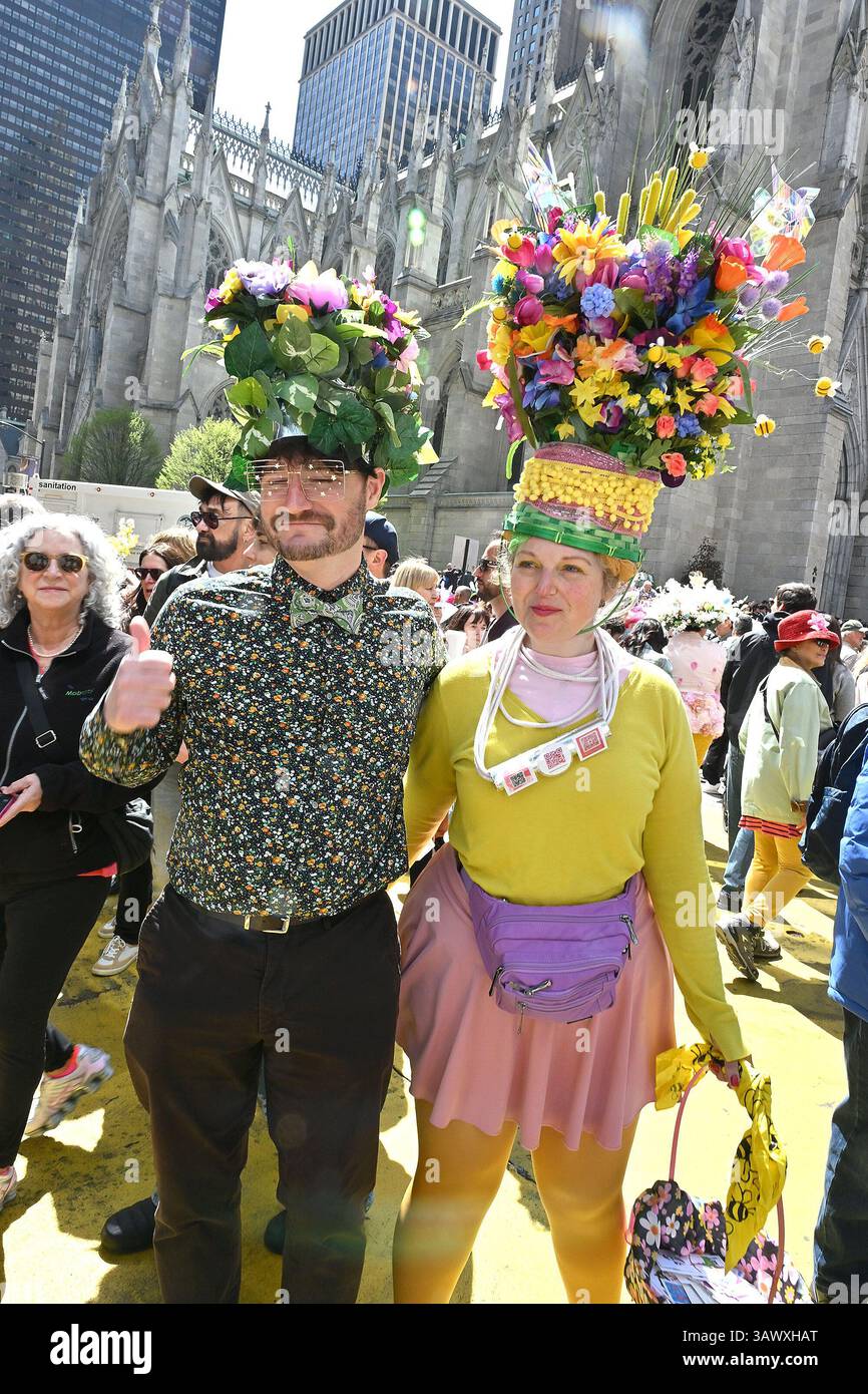 Mike Clyne and Megan Rudesill attend the 2025 New York City Easter ...