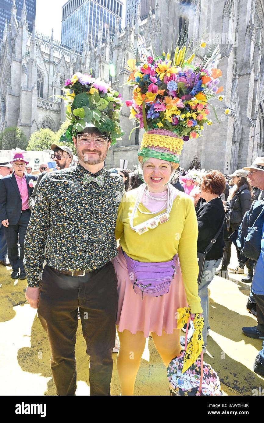 Mike Clyne and Megan Rudesill attend the 2025 New York City Easter ...