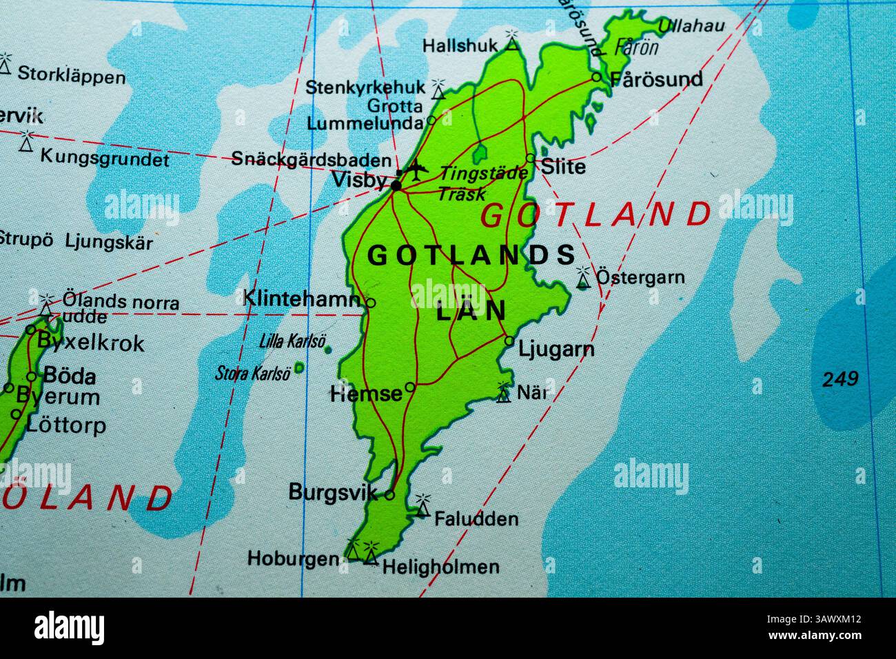 Geographical map of Gotland island Sweden Stock Photo - Alamy
