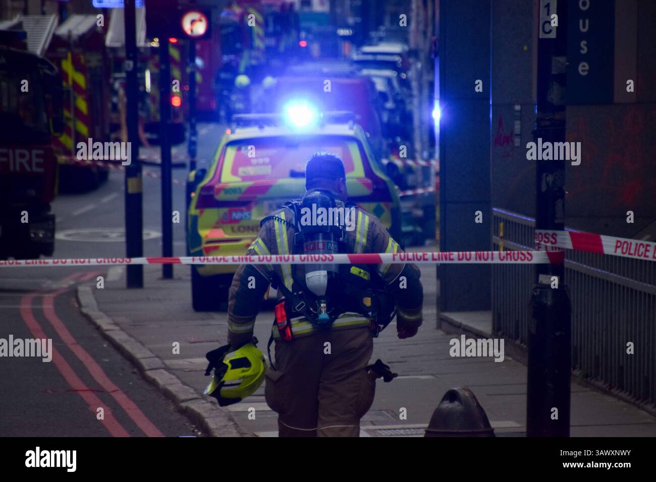 London, England, UK. 20th Apr, 2025. London Fire Brigade firefighters ...