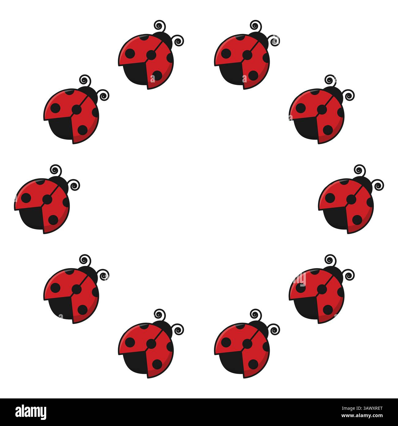 Round frame ladybugs. Vector illustration Stock Vector Image & Art - Alamy