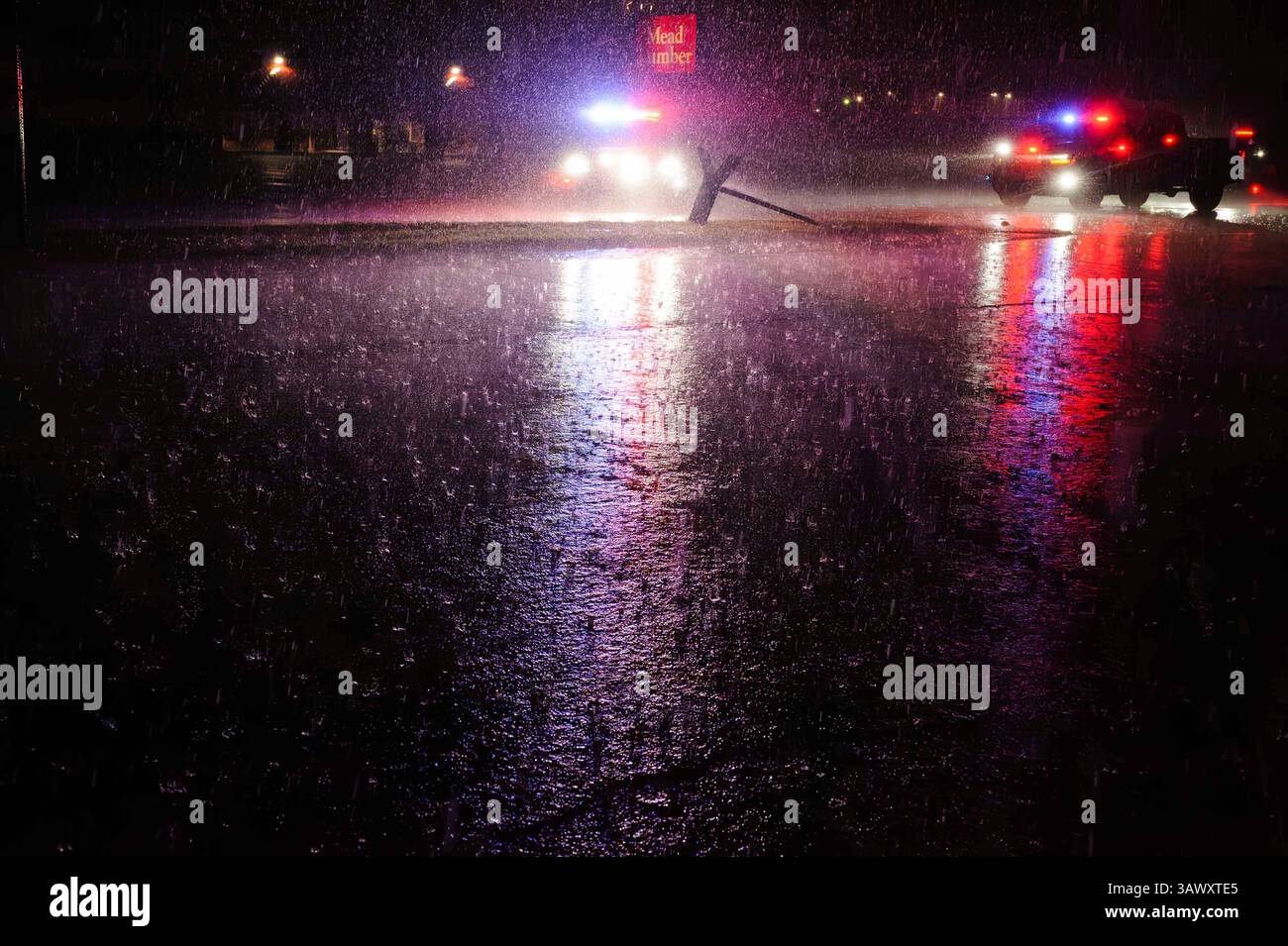 Torrential rain falls in Ada, Okla., Saturday, April 19, 2025. (Richard ...