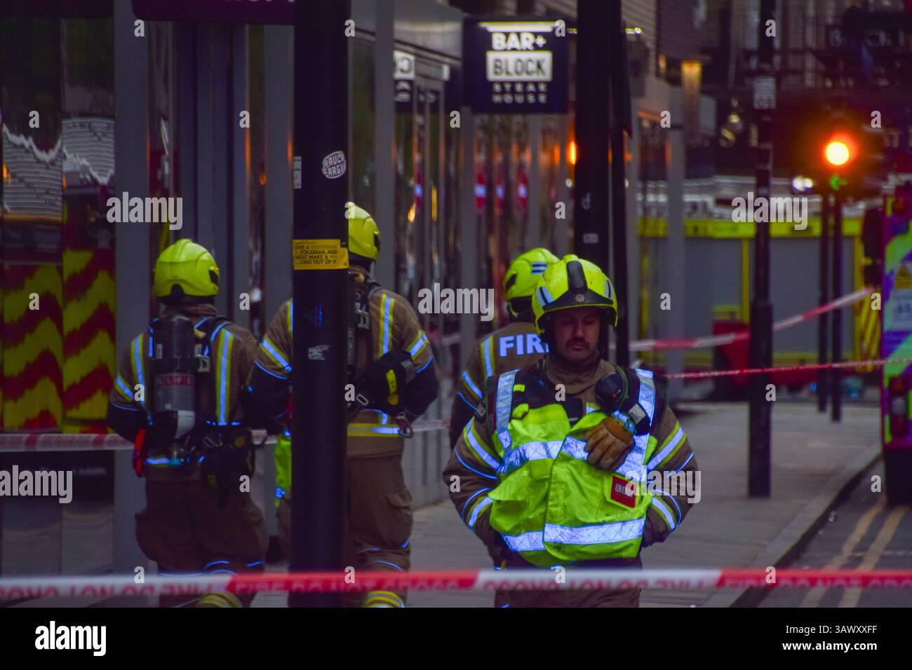 London, UK. 20th April 2025. London Fire Brigade firefighters on the ...
