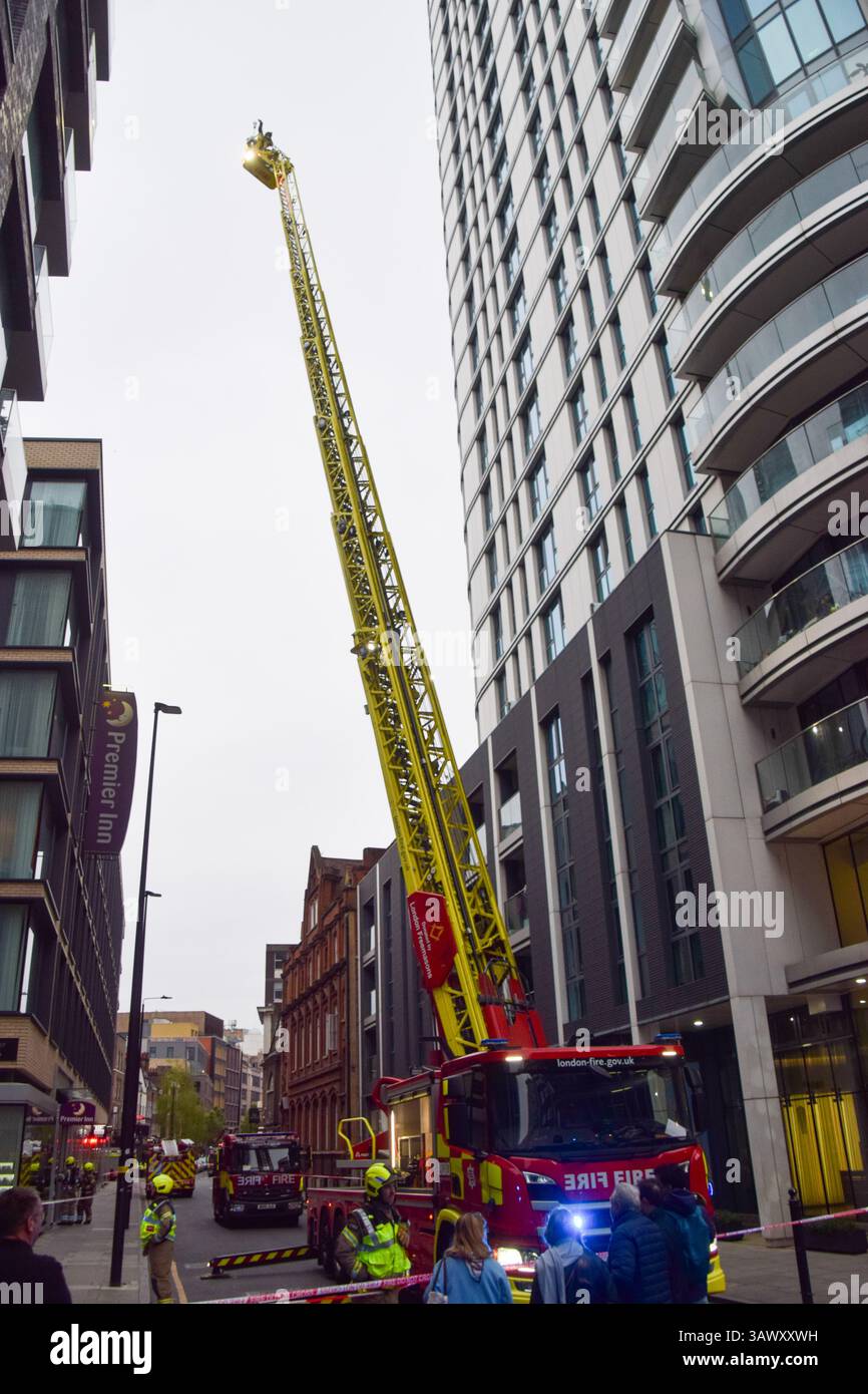 London, UK. 20th April 2025. London Fire Brigade firefighters on the ...