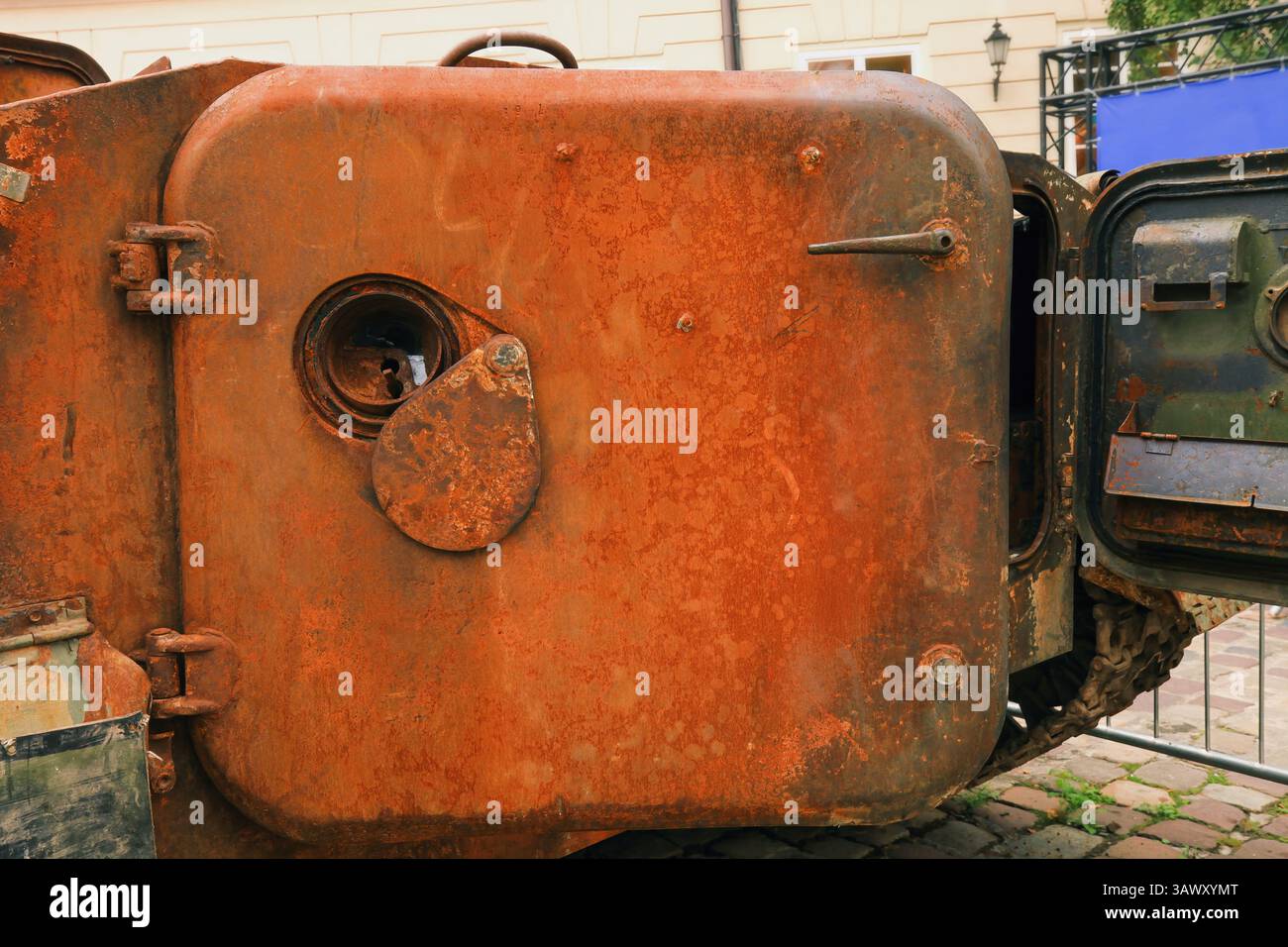 Destruction damaged transportation armoured car hi-res stock ...