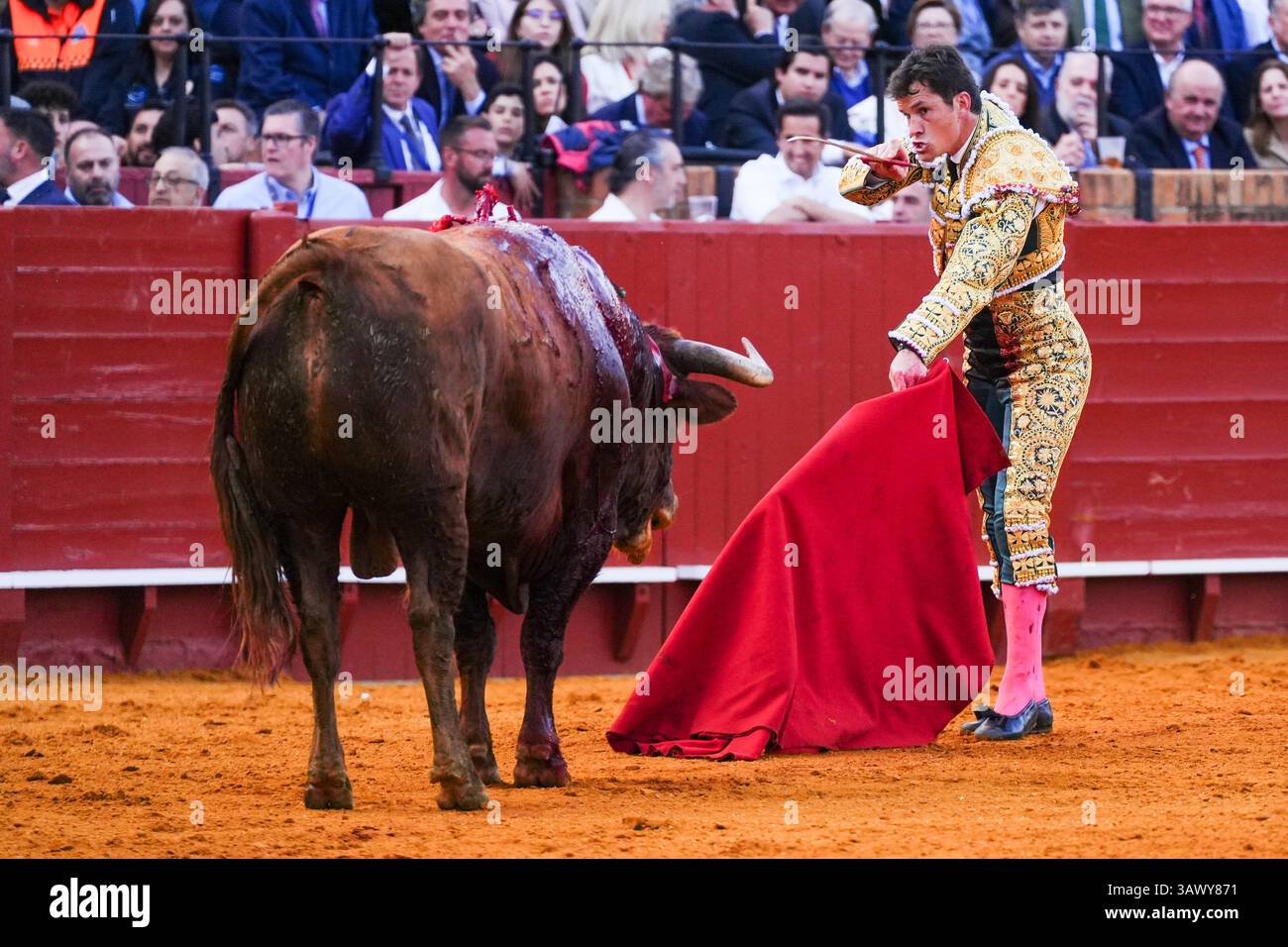The bullfighter, Daniel Luque during the first bullfight of the season ...