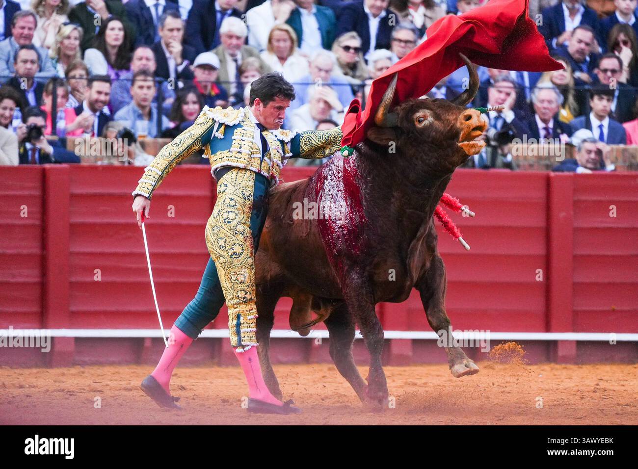 The bullfighter, Daniel Luque during the first bullfight of the season in Seville. April 20 ...