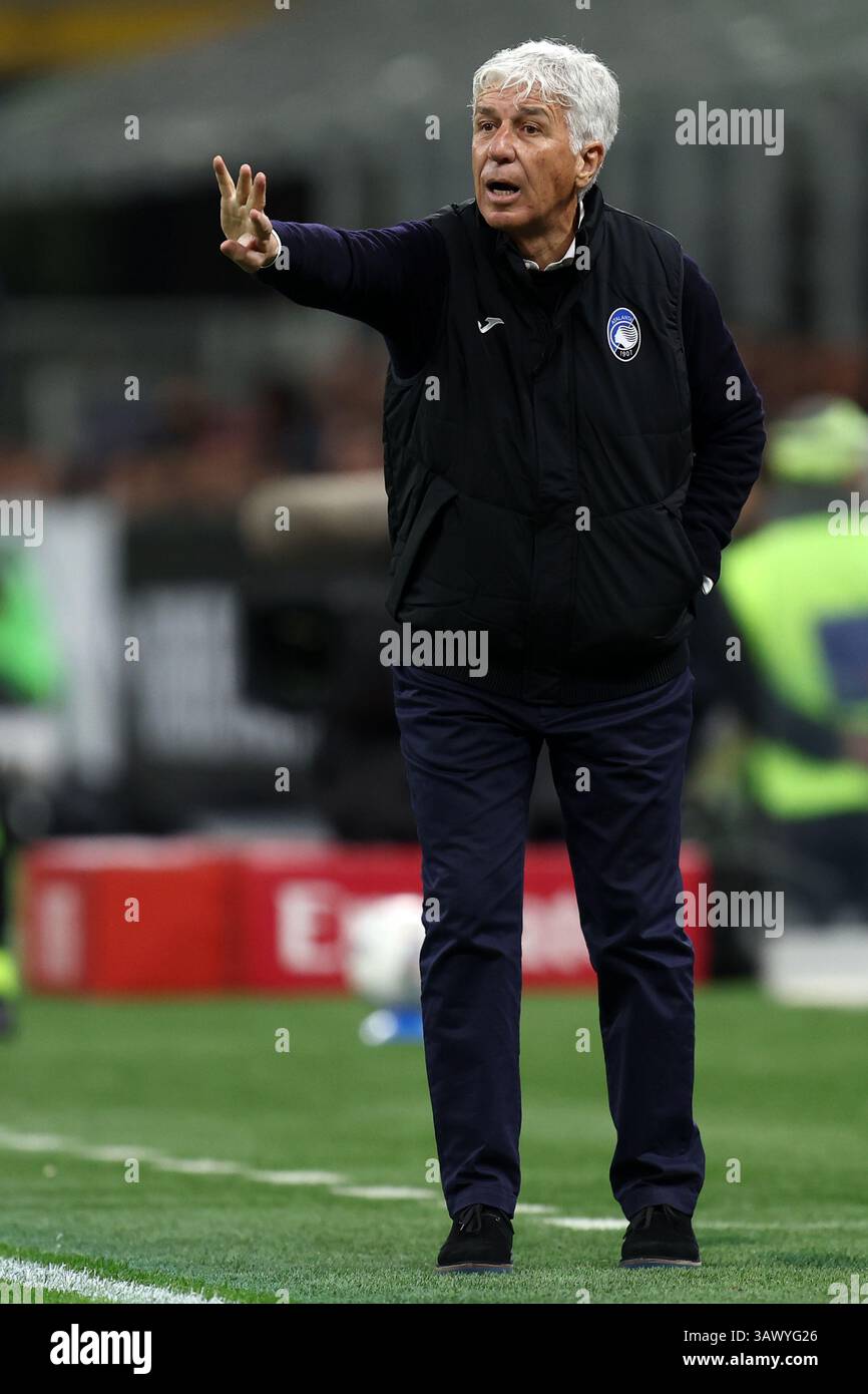Gianpiero Gasperini, head coach of Atalanta Bc gestures during the ...