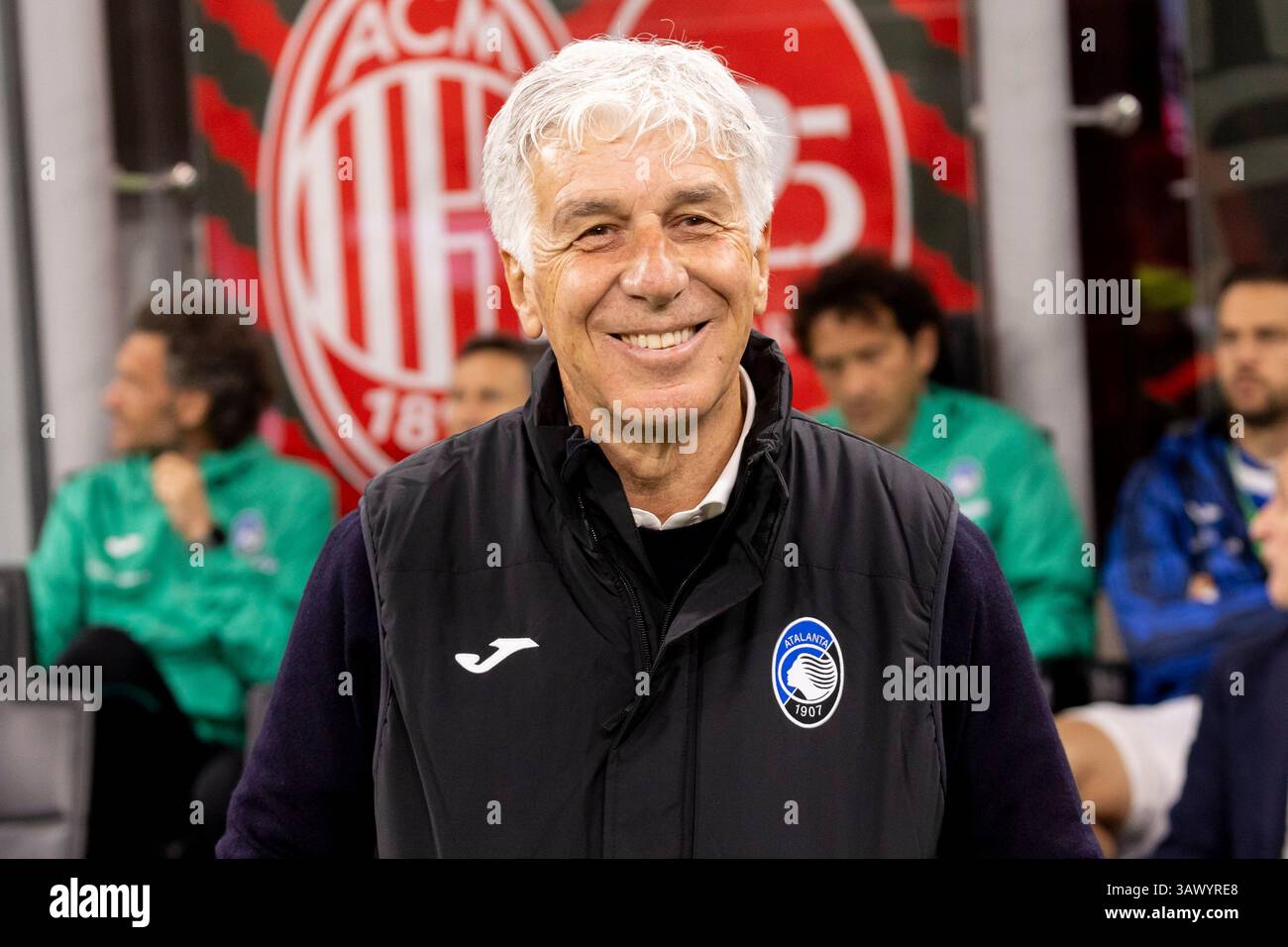 Milan, Italy. 20th Apr, 2025. Gian Piero Gasperini in action during ...