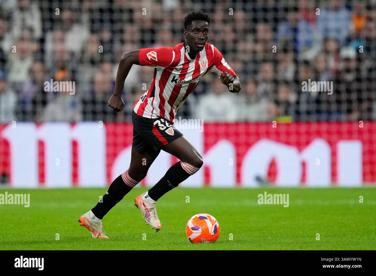Madrid, Spain. 20th Apr, 2025. Adama Boiro of Athletic Club during the ...