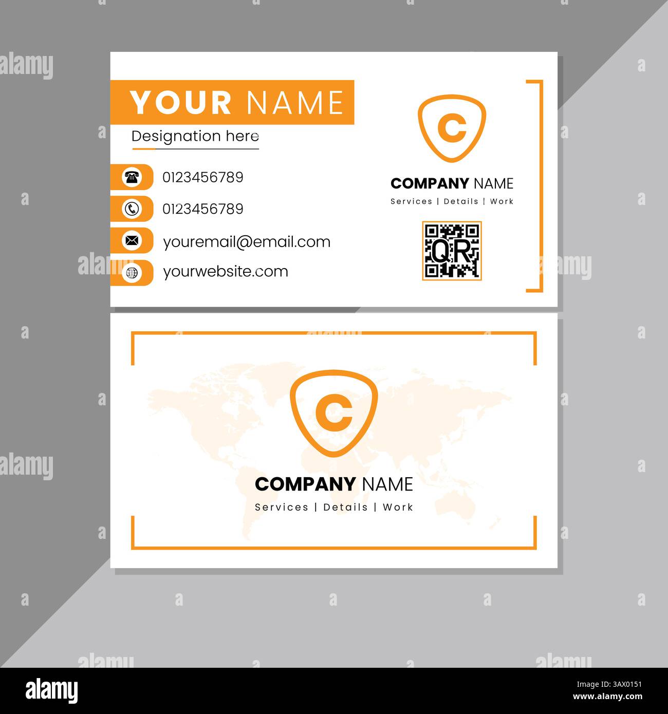 Modern corporate business card template clean minimal design Stock ...
