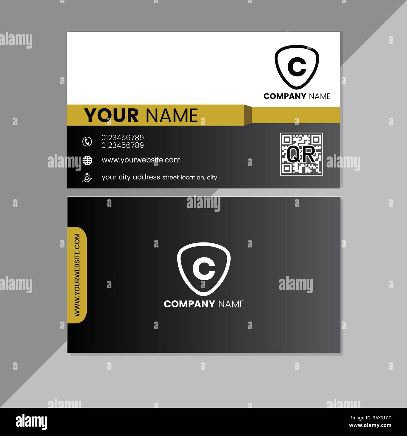 Modern corporate business card template clean minimal design Stock ...