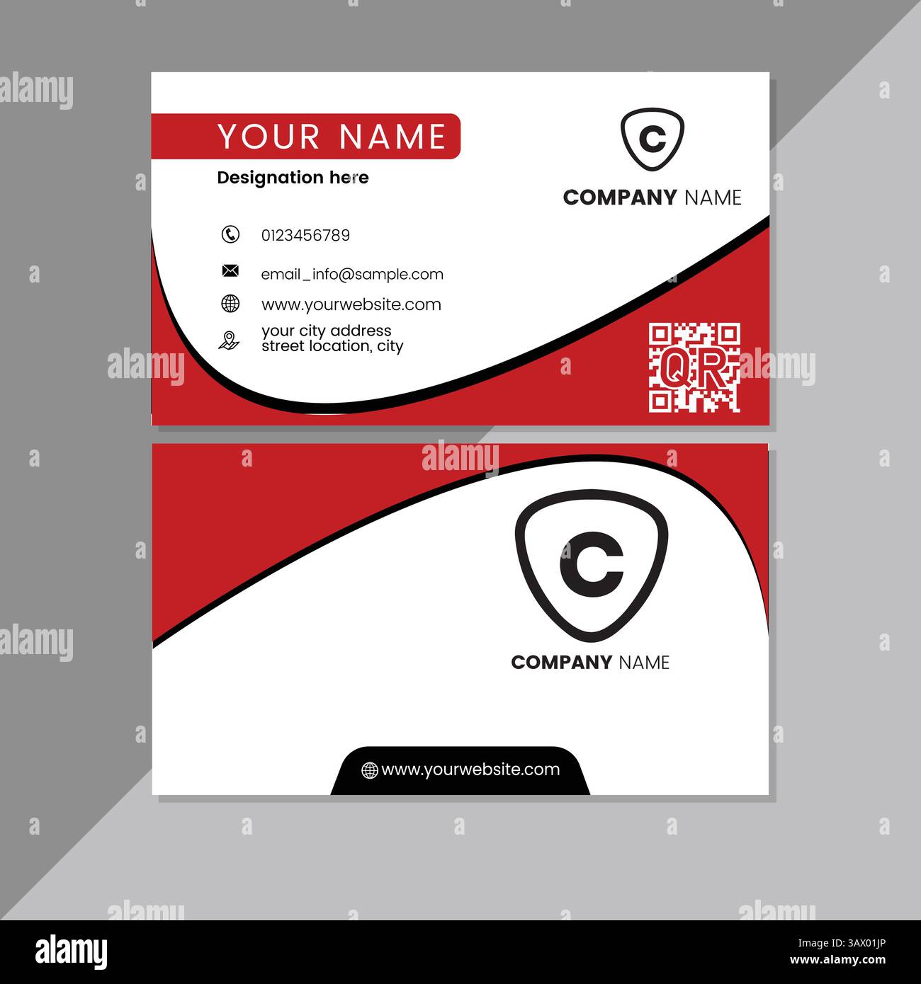 Modern corporate business card template clean minimal design Stock ...