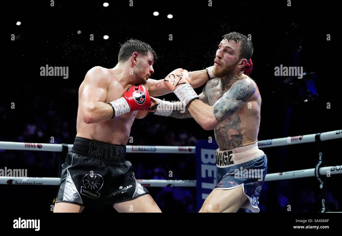 Lee Cutler (left) in action Sam Eggington (right) during the WBC ...
