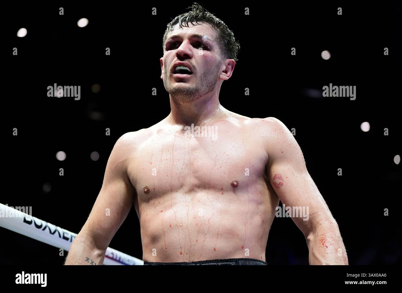Lee Cutler dejected after losing the WBC International Silver Super ...