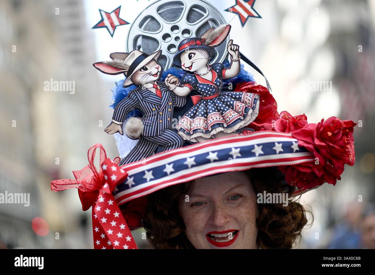 To celebrate Easter parade goers dress in decorative hats and outfits ...