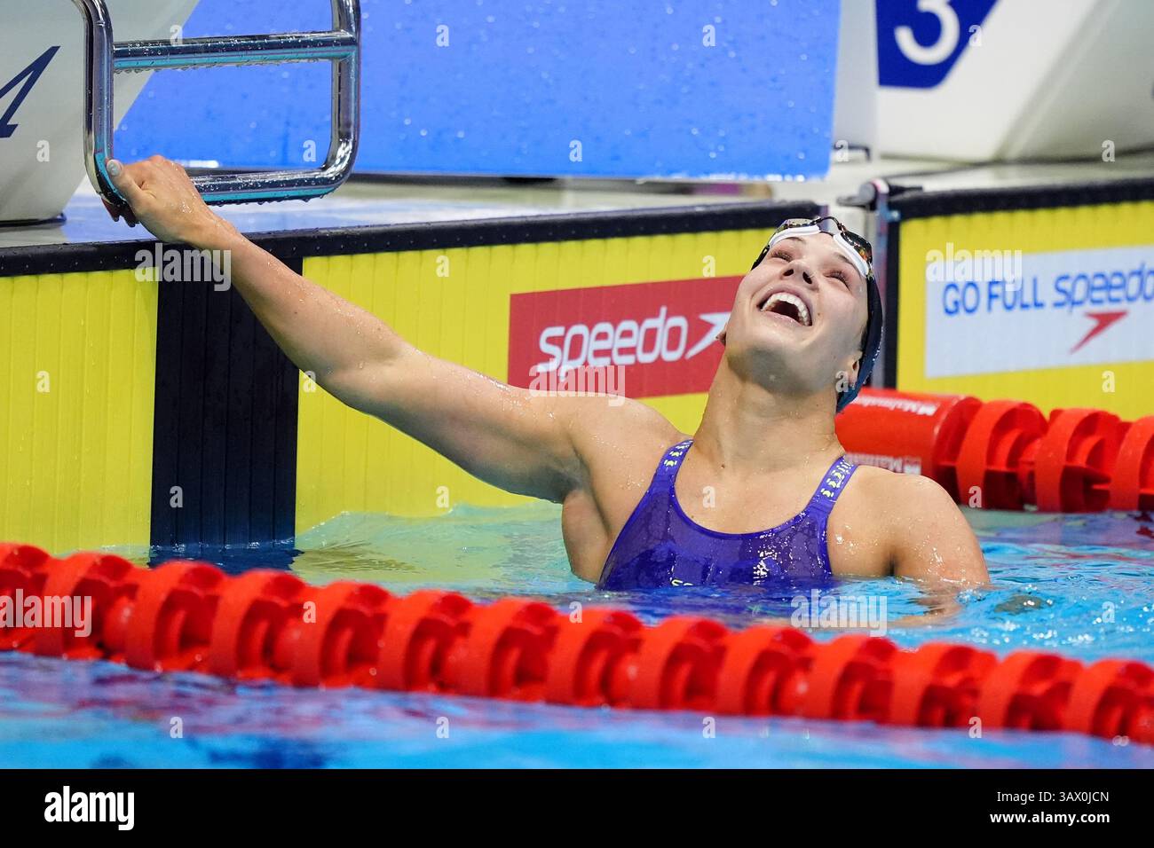 Angharad Evans after the Women 100m Breaststroke Final on day six of ...