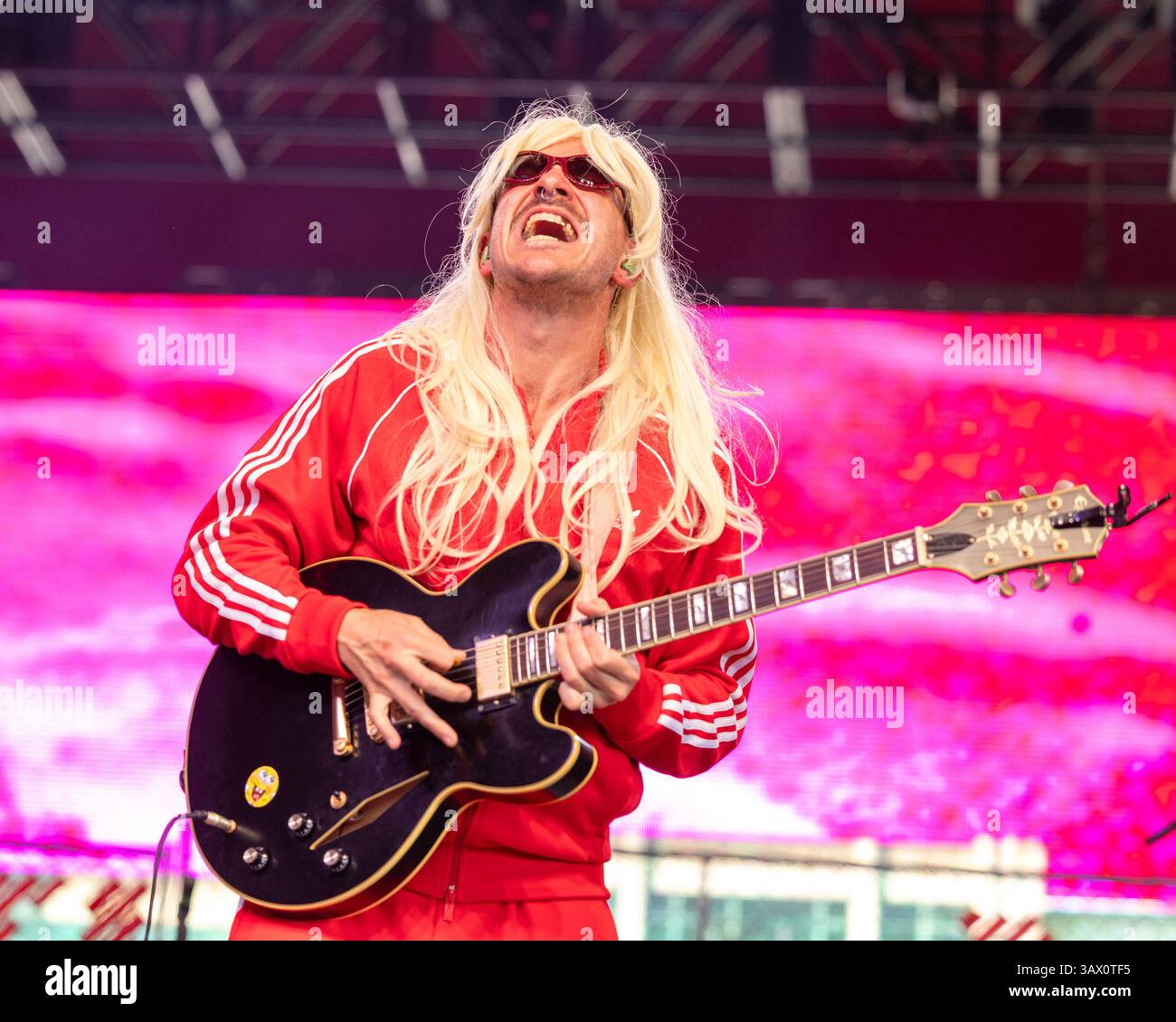 Indio, USA. 19th Apr, 2025. Nicholas Carpenter of Medim Build during the Coachella Music ...