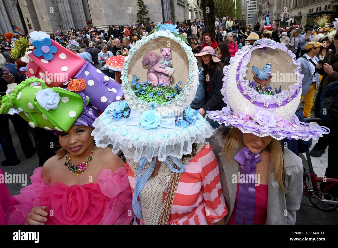 To celebrate Easter parade goers dress in decorative hats and outfits ...