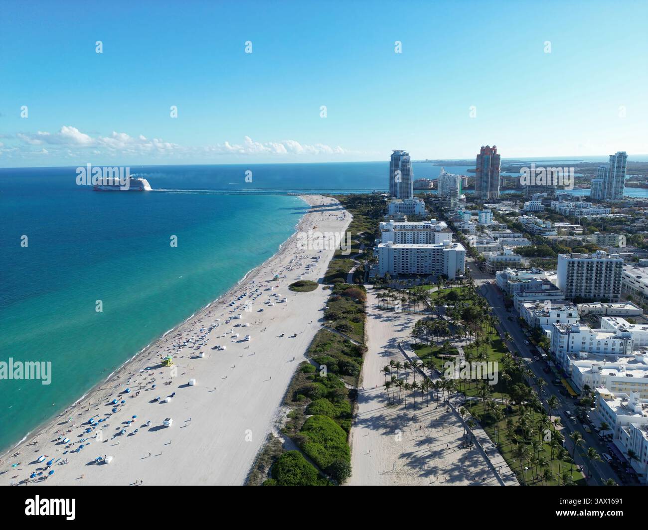 Miami Beach skyline. Miami from above. Miamis famous landmarks. South ...