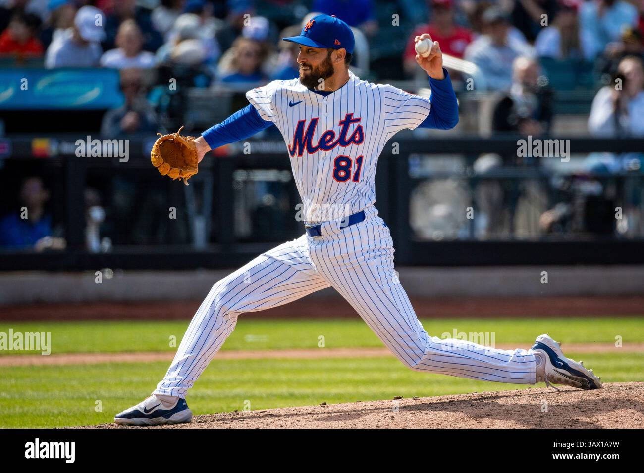 New York Mets pitcher Danny Young (81) throws during the seventh inning ...