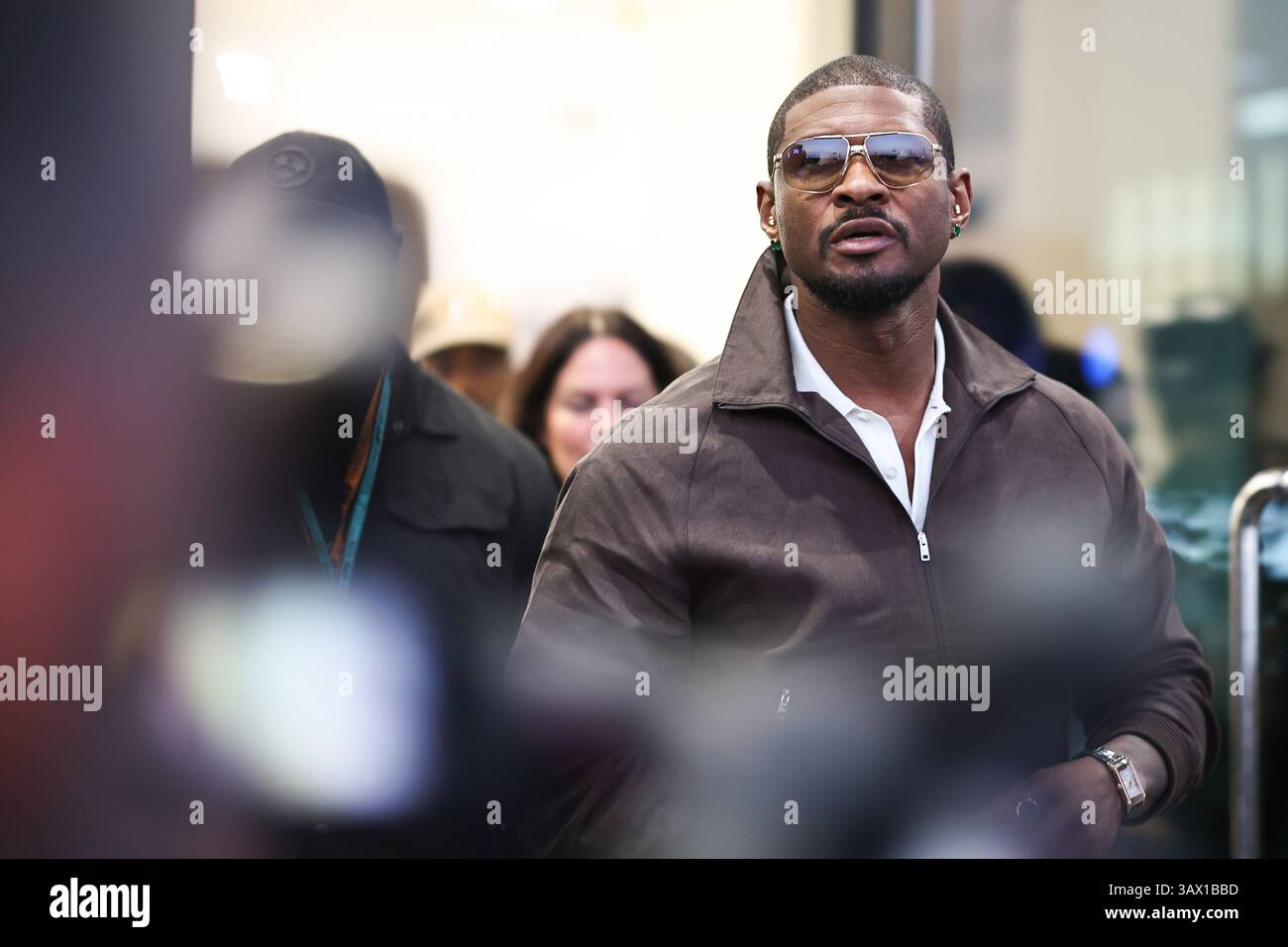 JEDDAH, SAUDI ARABIA - APRIL 20: Usher arrives at the track before the ...