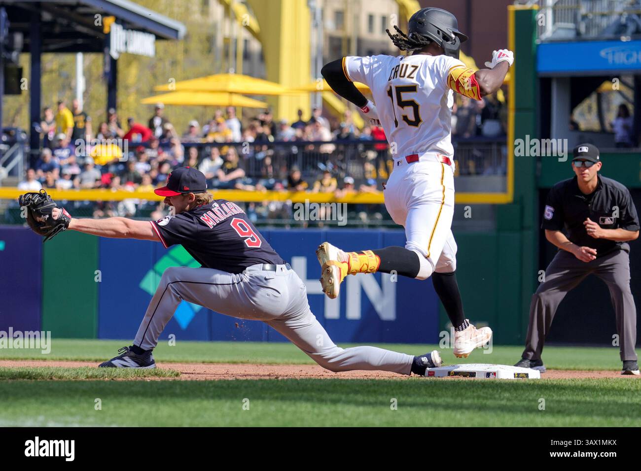 PITTSBURGH, PA - APRIL 20: Cleveland Guardians first baseman Kyle ...