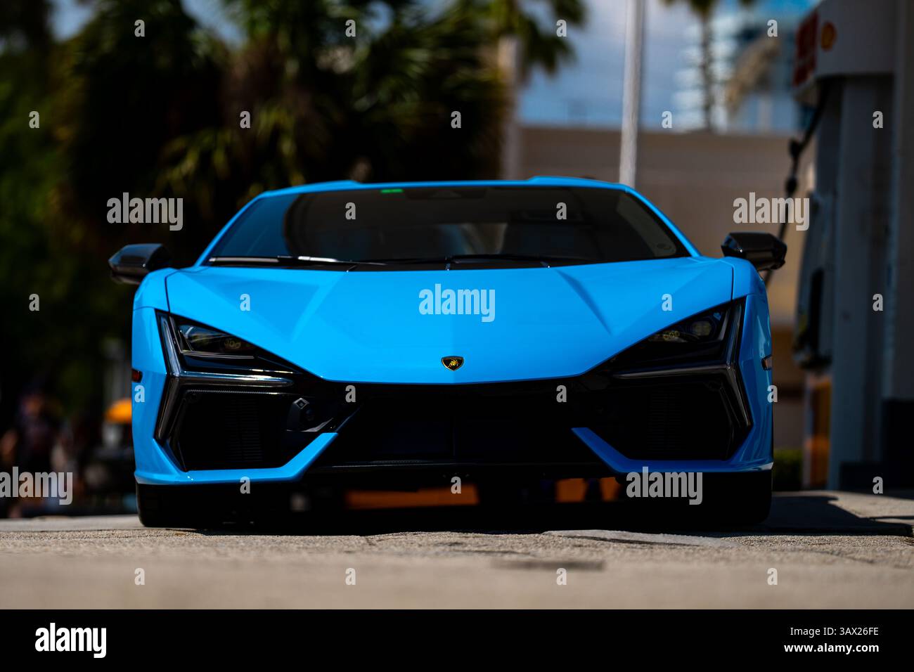 April 3, 2025. Miami. Lambo concept. Lamborghini sportscar on the road ...