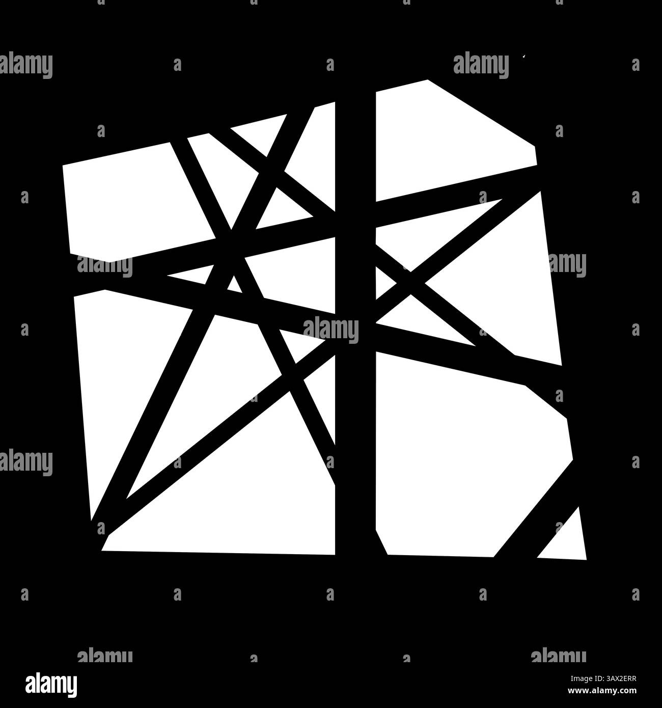 Abstract Geometric Pattern with Diagonal Black Lines. Silhouette of ...