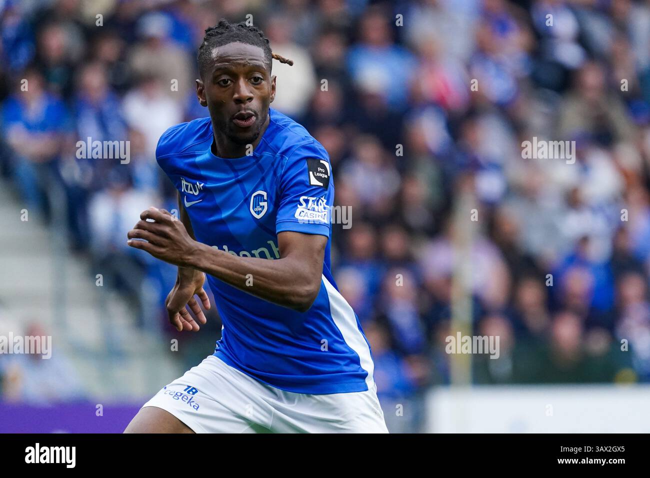 GENK, BELGIUM - APRIL 20: Joris Kayembe of KRC Genk during the Jupiler ...