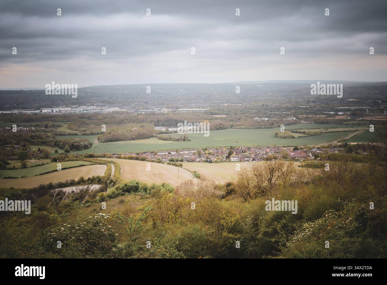 View over Maidstone and North Downs in Kent, England UK Stock Photo - Alamy