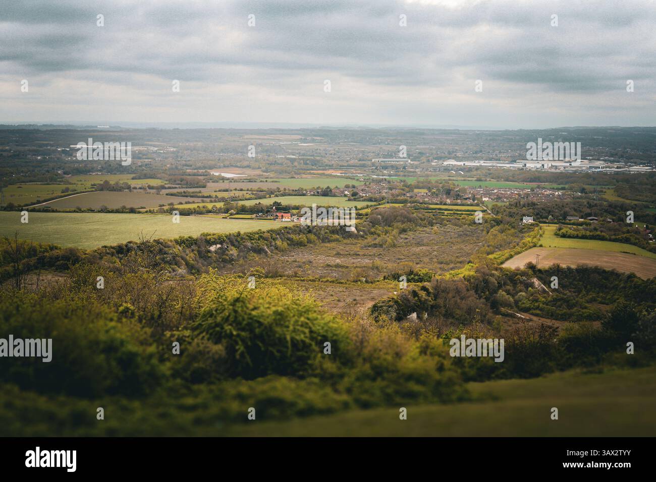 View over Maidstone and North Downs in Kent, England UK Stock Photo - Alamy
