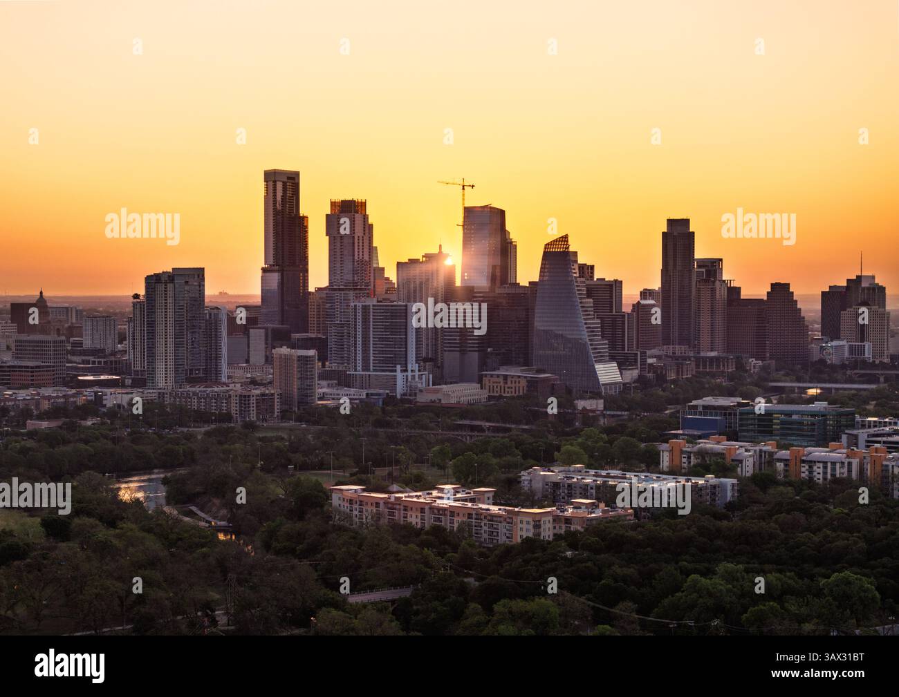 Aerial view between skyscrapers from hi-res stock photography and ...
