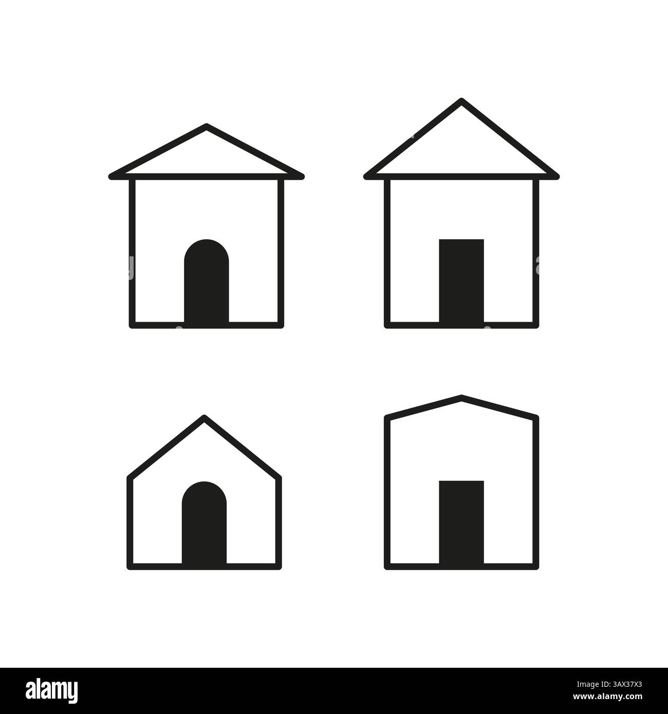 Minimal house icon. Basic home outline. Black residential symbol ...