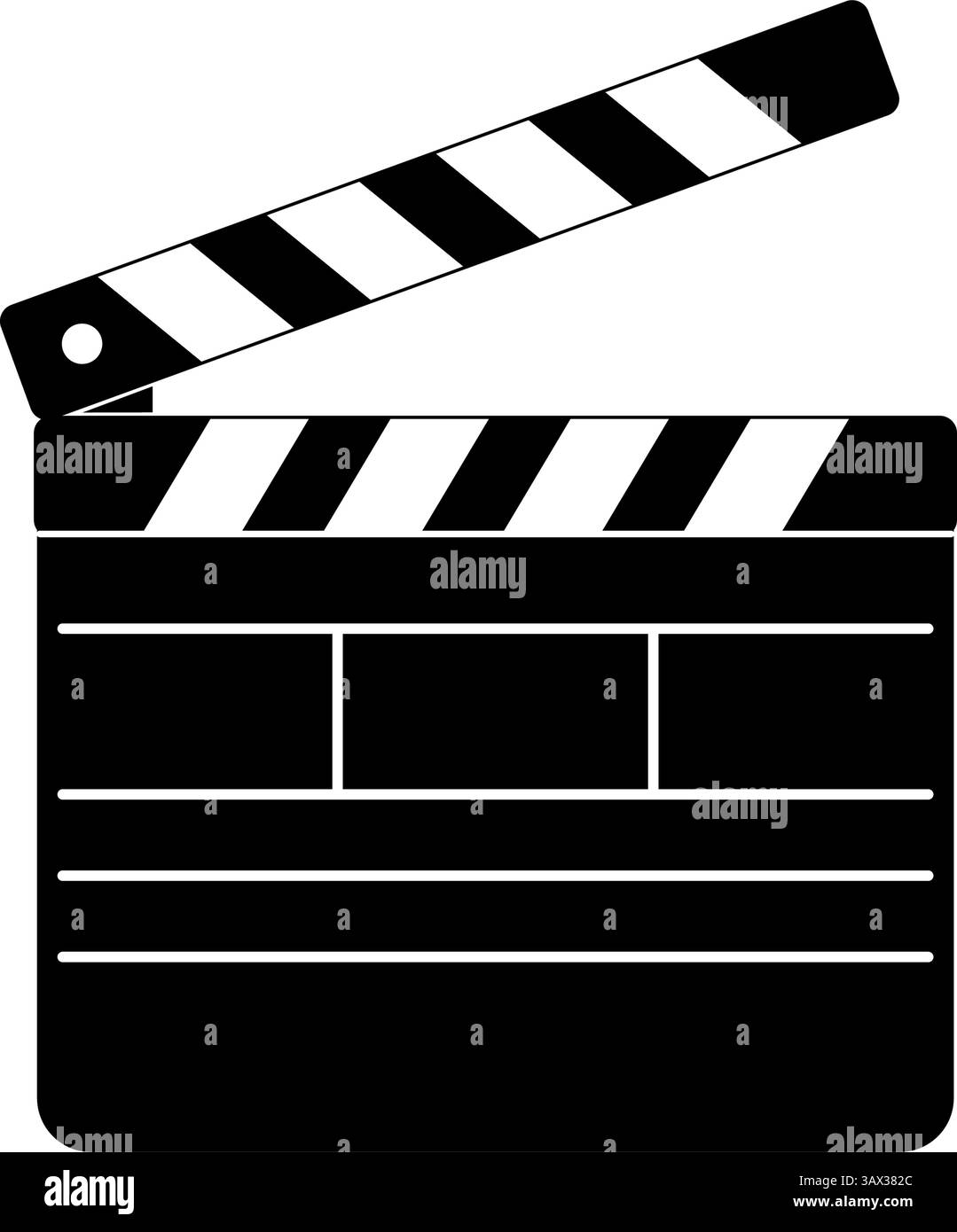 Open clapper board isolated on white background. Movie clapboard ...