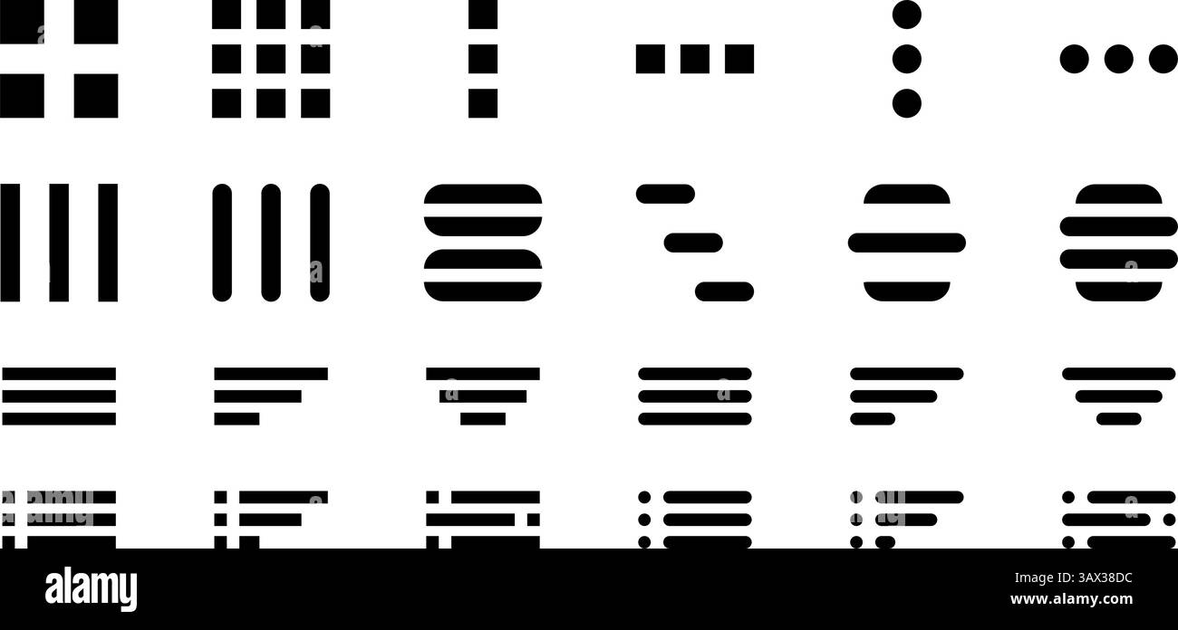 Set of hamburger list menu icons. Buttons for website navigation ...