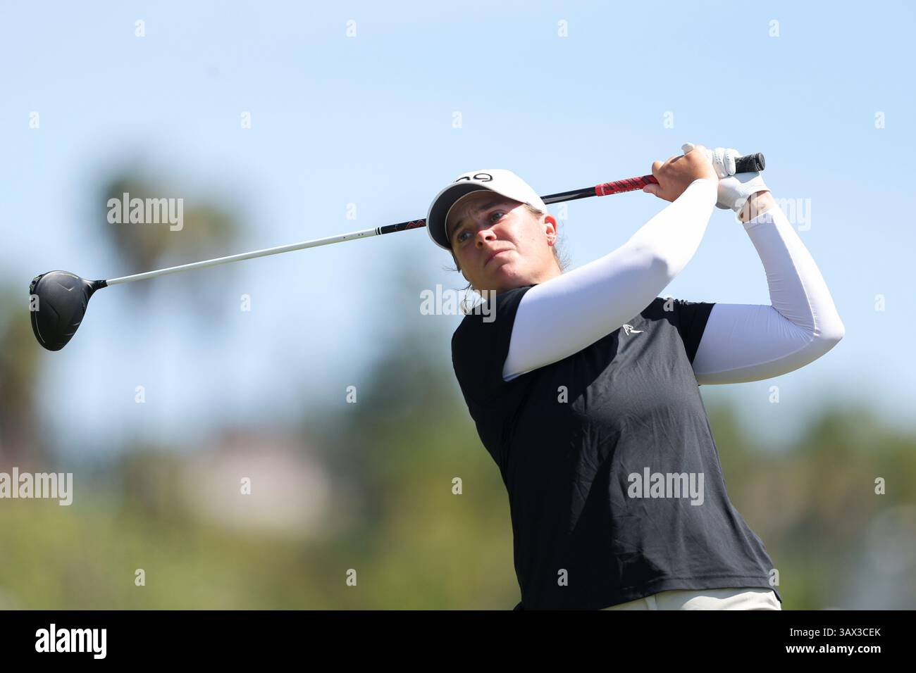 Lauren Coughlin hits from the seventh tee during the final round of the ...